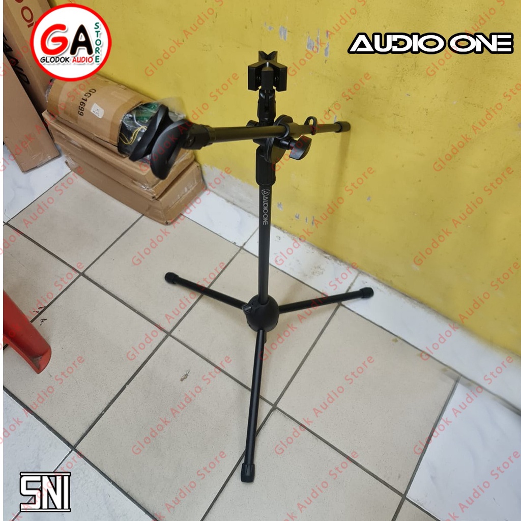 Jual Audio one Stand Microphone + Mic Holder / Stand Mic Lantai Tripod Condenser - STAND MIC ...