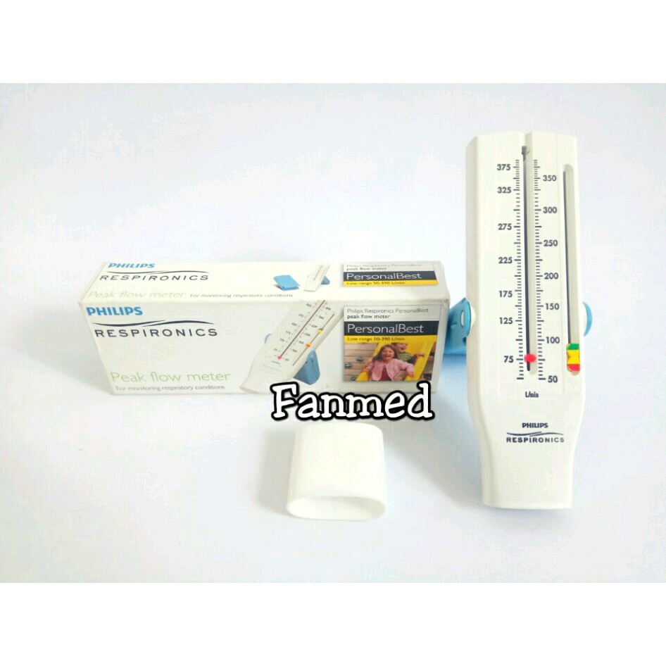 Jual Peak Flow Meter/ Flowmeter Philips Respironics Anak + Mouthpiece ...