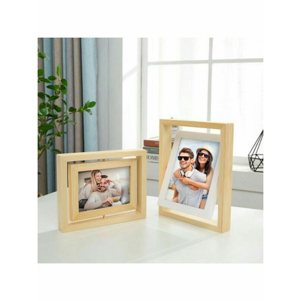 Jual Frame Foto Figura Pigura Bingkai Putar Kayu lipat unik Pinus Jati ...