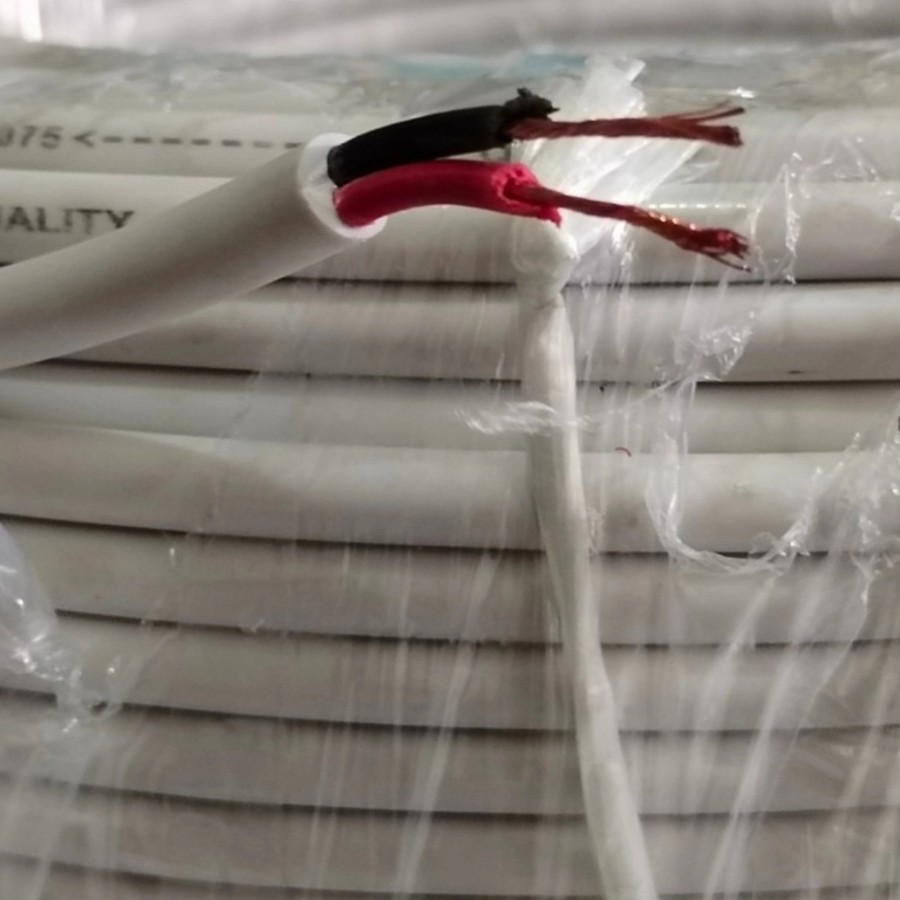 Jual KABEL LISTRIK SERABUT TYPE HYO 2X0,75 PANJANG 45M/ROL WARNA PUTIH ...