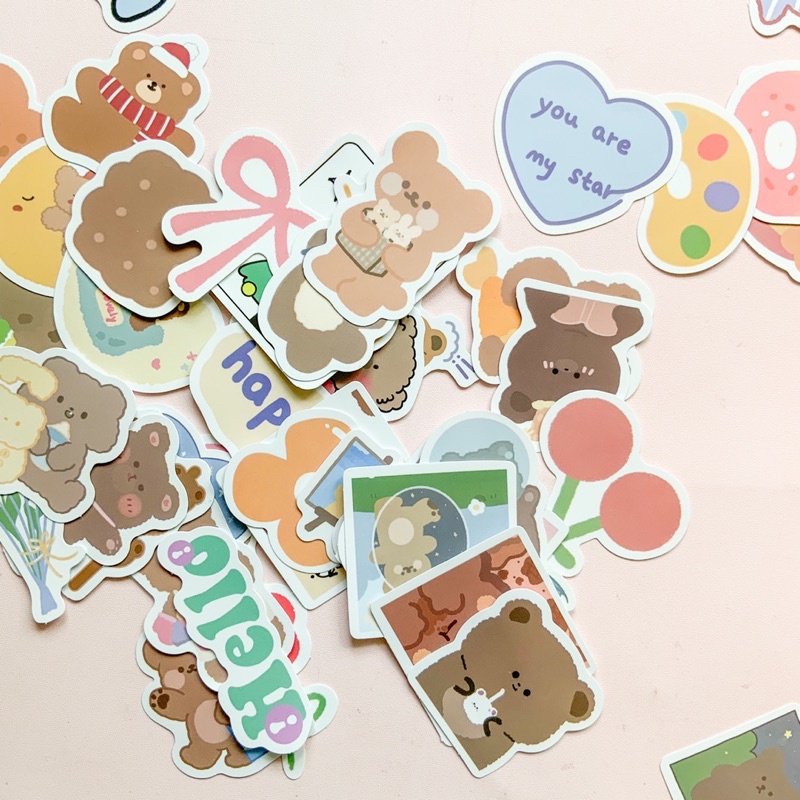 Jual Stiker Beruang Lucu Satuan Sticker Laptop Koper Scrapbook | Shopee ...