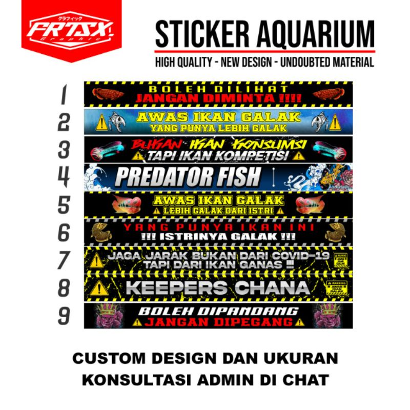 Jual Stiker akuarium, Sticker aquarium, Stiker predator fish | Shopee ...