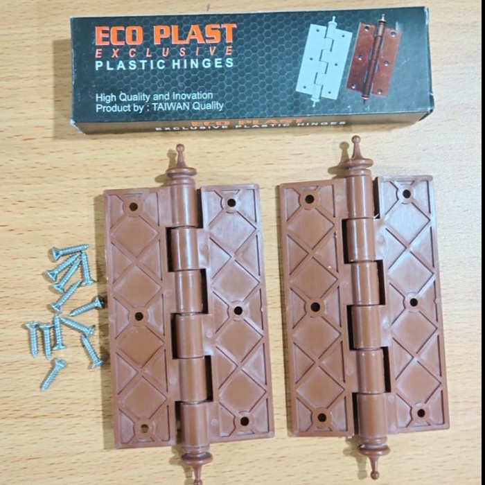 Jual Engsel Plastik PVC Coklat 5 inch Engsel Pintu Plastic ECO PLAST ...