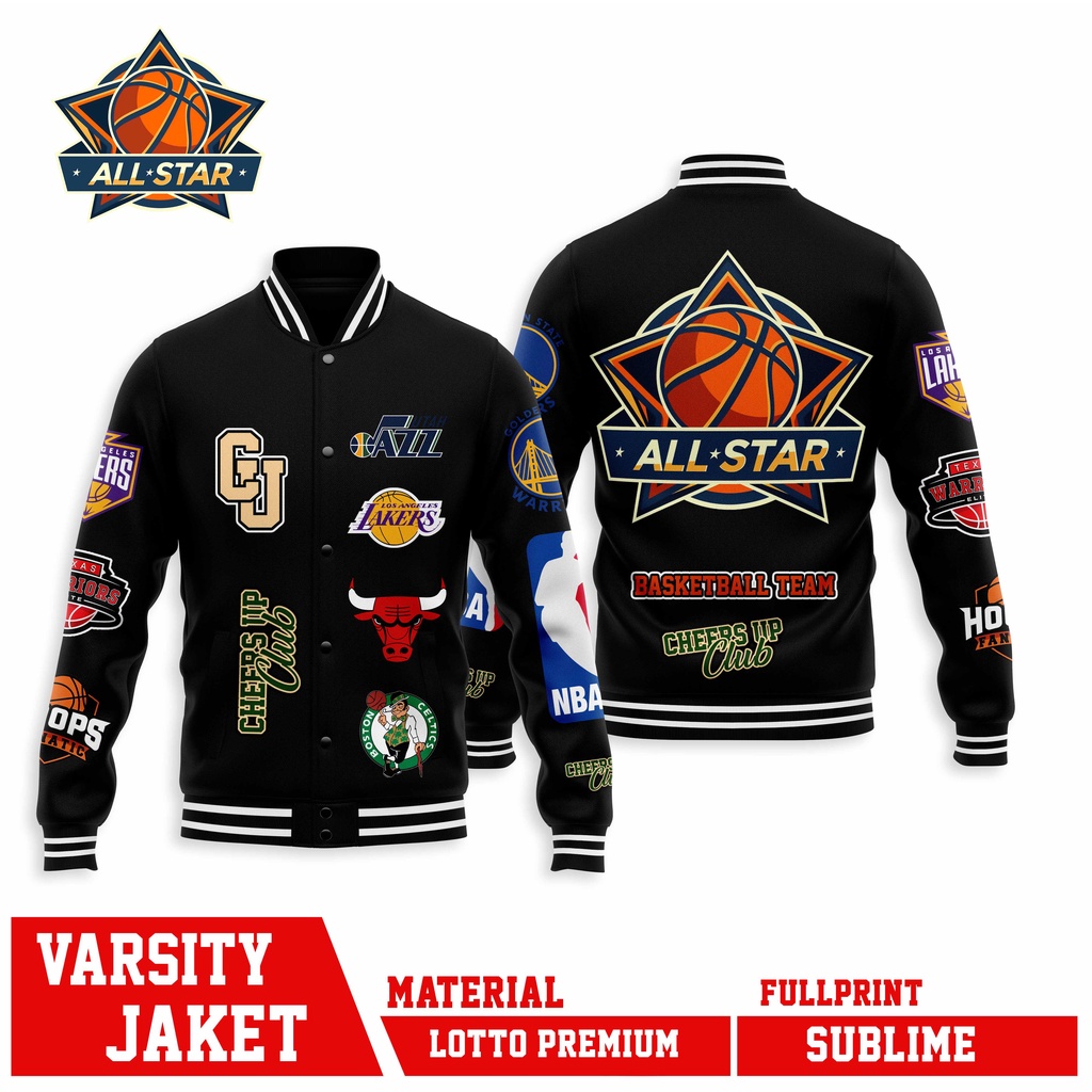 Jual JAKET BOMBER VARSITY BASKET BALL ALL STAR NBA - LOTTO FULL PRINT ...