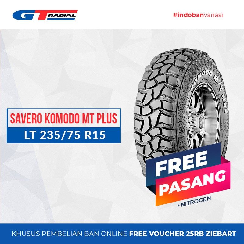 Jual BAN GT RADIAL SAVERO KOMODO MT PLUS LT 235/75 R15 | Shopee Indonesia