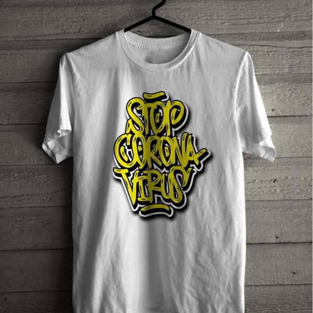 Jual Kaos stop corona virus, bahan tebal enak kalo di pake | Shopee ...