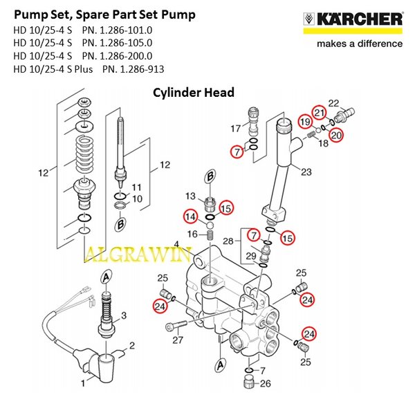 Jual Karcher Pump Set HD10-25-4S Spare Part Set Pump | Shopee Indonesia