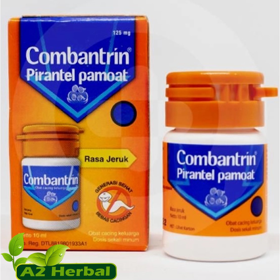 Jual Combantrin Pirantel obat cacing anak syrup Rasa Jeruk 10ml ...