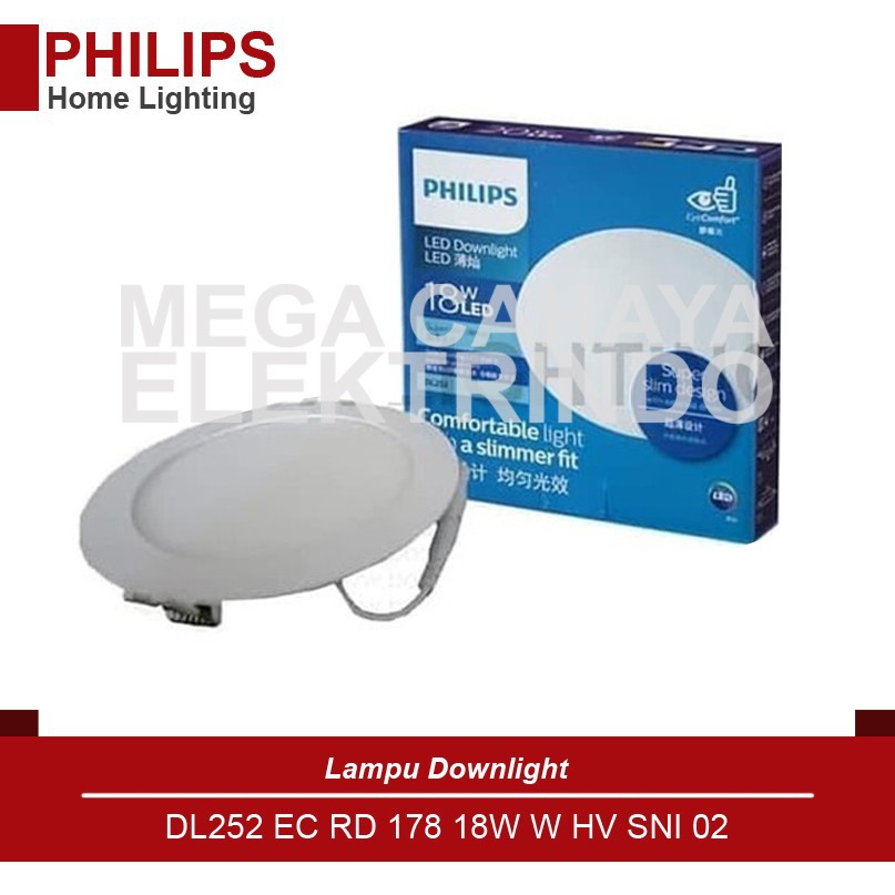 Jual PHILIPS DL252 18W D178 - LED Downlight Super Slim with external ...