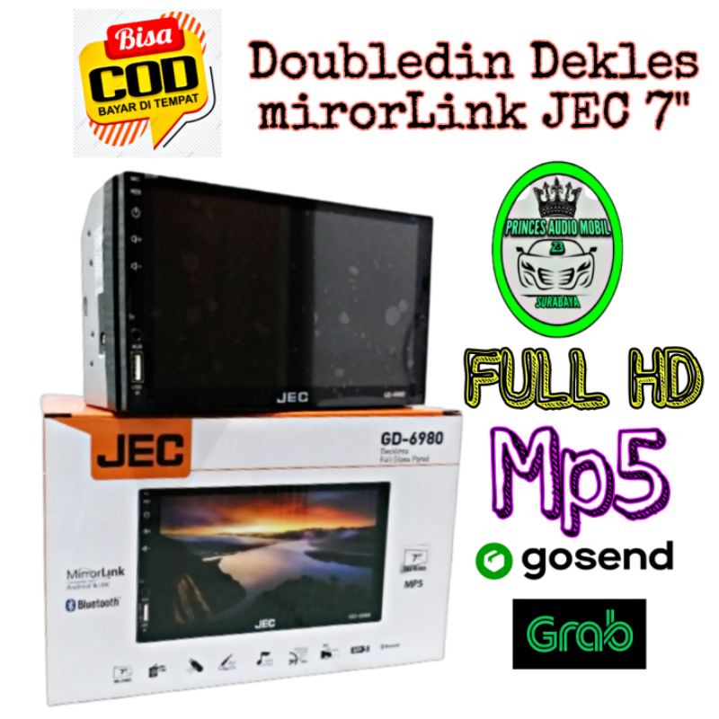 Jual doubledin Mp5 mirorLink JEC GD-6980 full glass panel terbaru (free bubblewarp) | Shopee ...