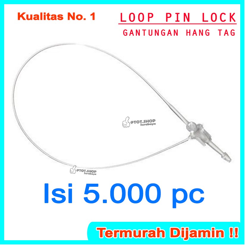 Jual 1 Dos isi 5000pcs LOOP PIN / HANG TAG PLASTIK LOCK STRING PIN (uk ...