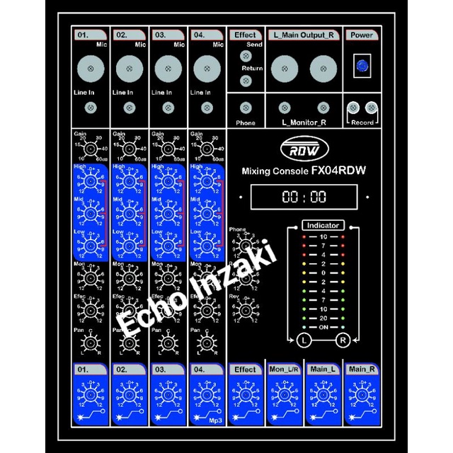 Jual Stiker Audio Mixer 4ch RDW | Shopee Indonesia