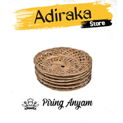 Piring Rotan Anyam Anyaman Asli Bambu Lidi Murah Tempat Makan Bulat ...