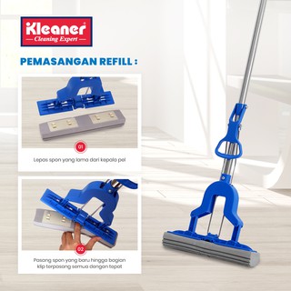 Jual Kleaner Alat Pel Spons PVA Tipe Klip Floor Mop Pembersih Lantai ...