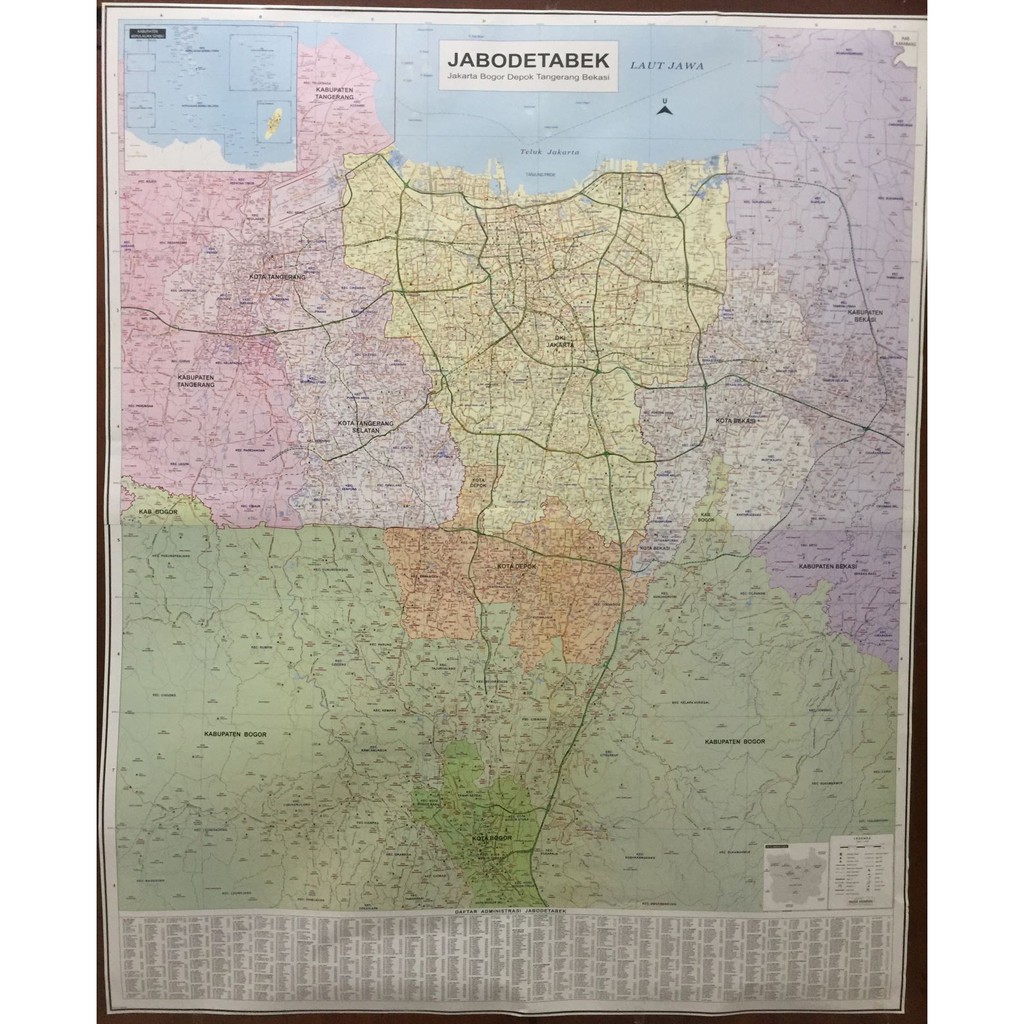 Jual Peta Jabodetabek Lembaran Indonesia|Shopee Indonesia
