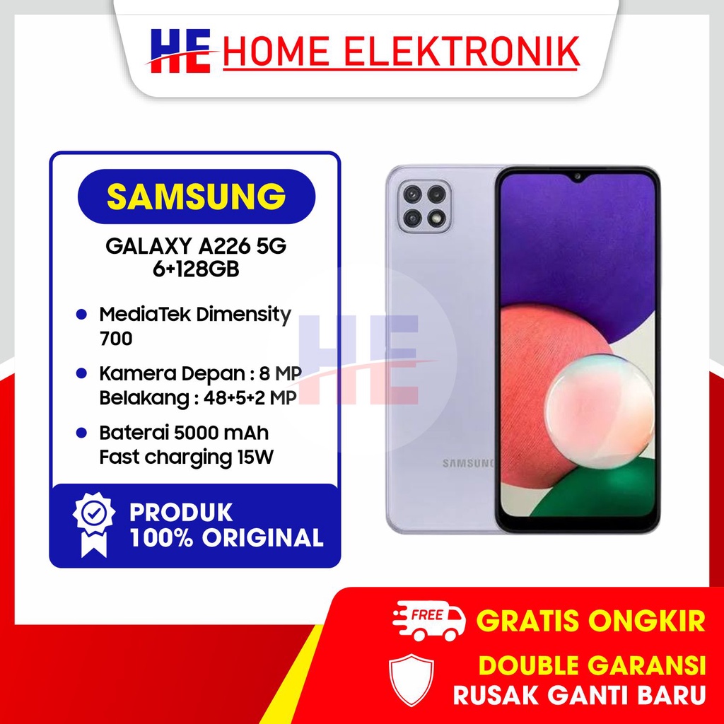 Jual Samsung Galaxy A22 (A226) 6/128GB 5G Garansi Resmi 1 Tahun ...