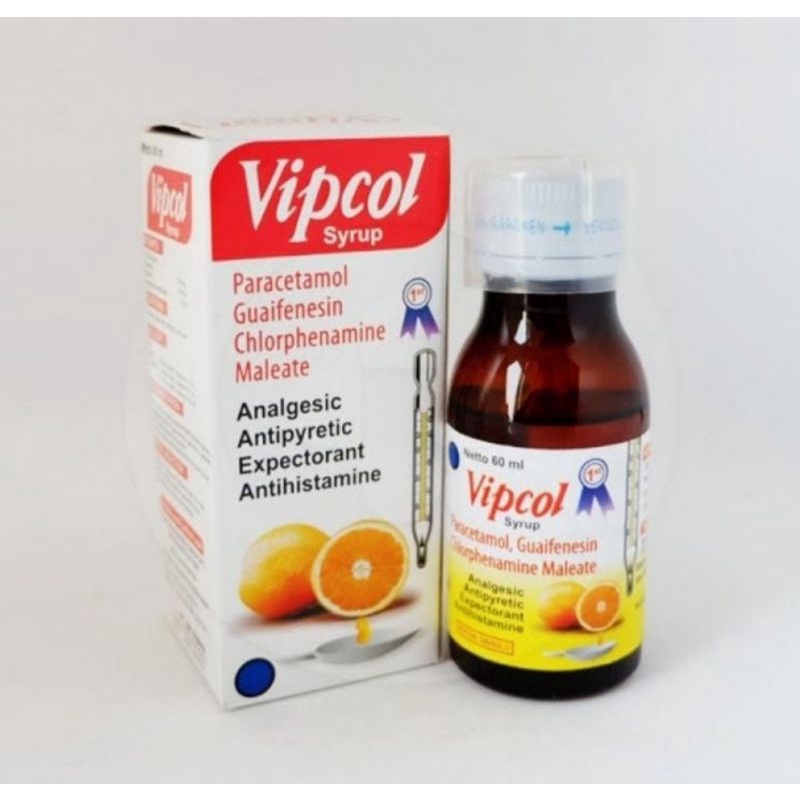 Jual VIPCOL SYRUP 60ML - OBAT BATUK PILEK DAN DEMAM | Shopee Indonesia