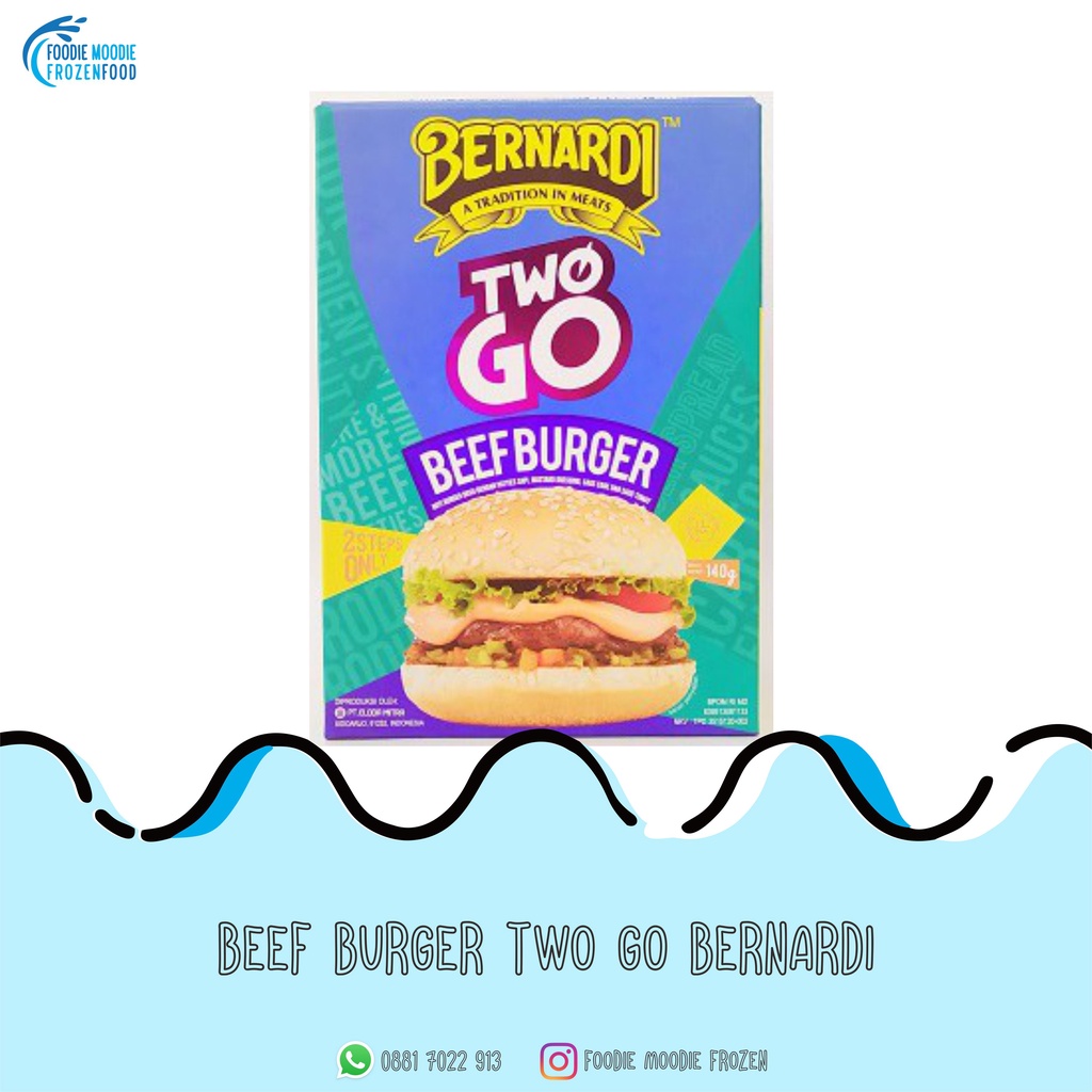 Jual Beef Burger Two Go Bernardi 140gr (Paket Burger Bernardi ...