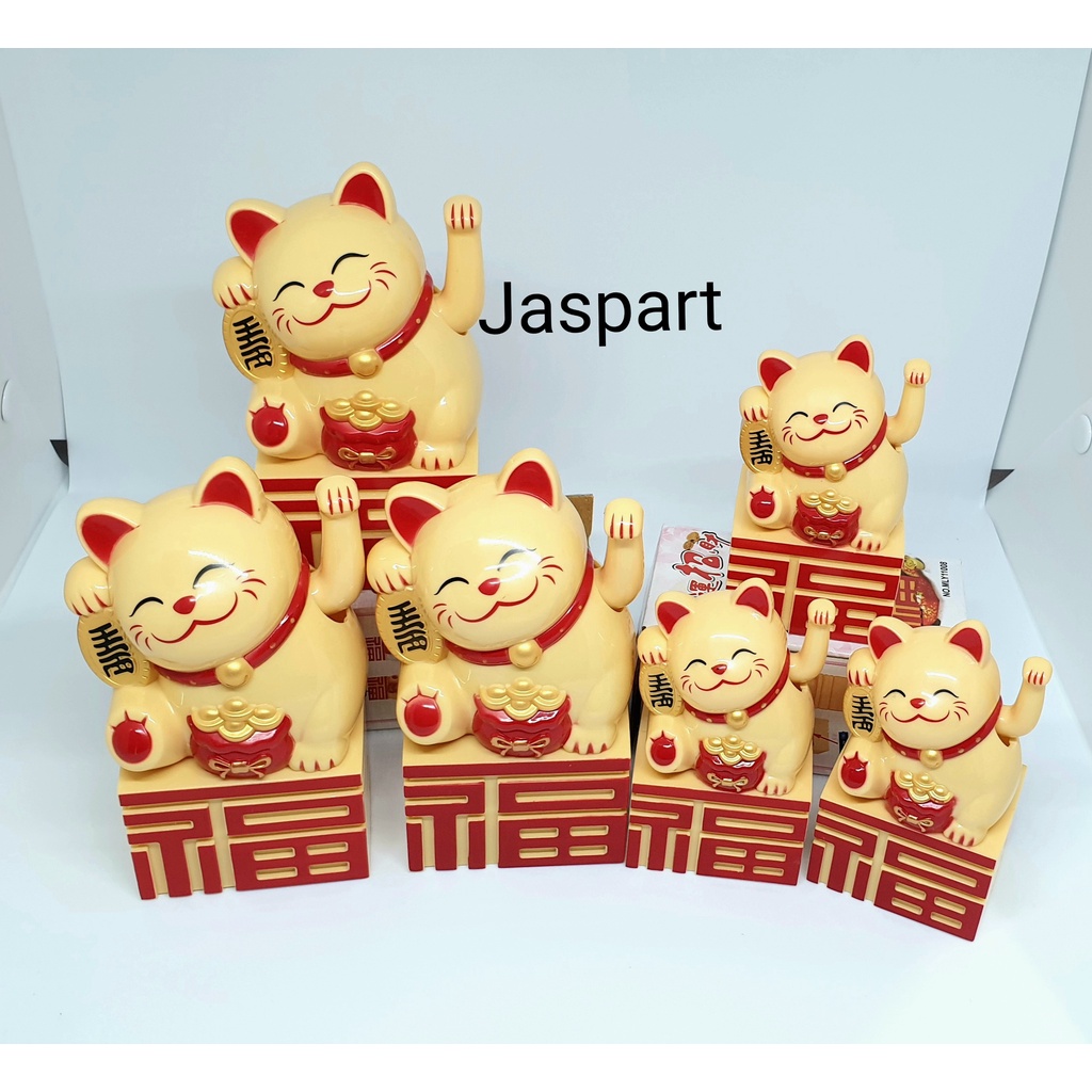 Jual Patung Boneka Kucing Hoki Lucky Cat Maneki Neko Yuan Bao Rezeki Fu ...