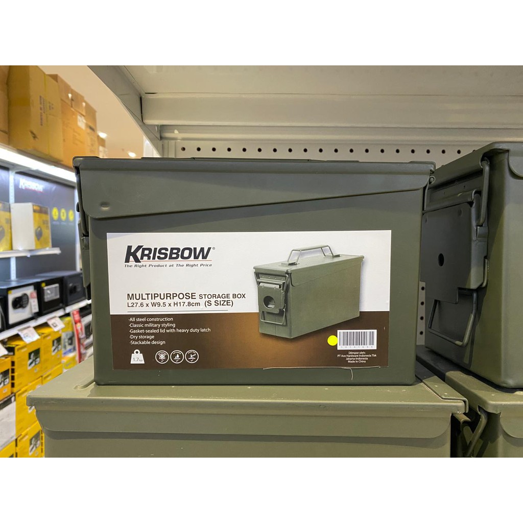 Jual Krisbow Kotak Penyimpanan Besi Army 17.8X9.5X27.6 Cm / Krisbow Box ...