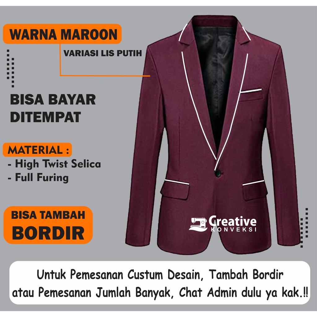 Jual Jas sekolah, Jas almamater Sekolah, Jas Merah Maroon variasi lis ...