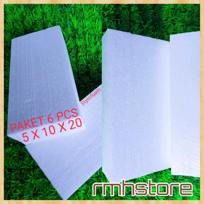 Jual Busa Styrofoam bukan foam paket 6 pcs 5x10x20 busa kering bunga ...