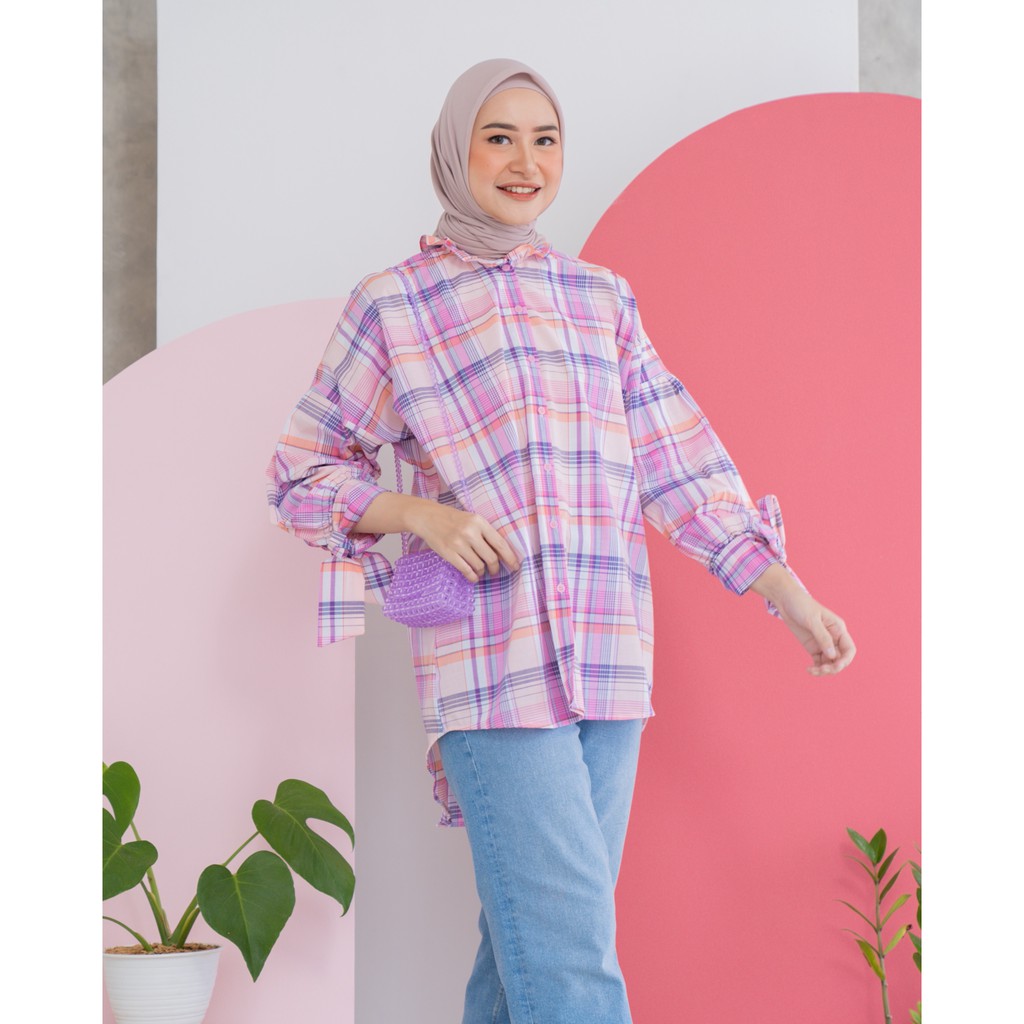 Jual Haidee&Orlin Rumi Flanel Peach Pink | Shopee Indonesia
