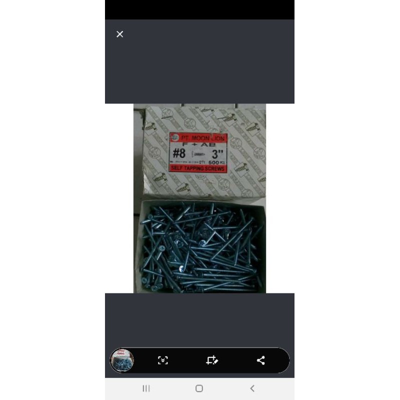 Jual Skrup Tapping 8 x 3" (7.5 cm) Sekrup tapping skrup putih harga per ...