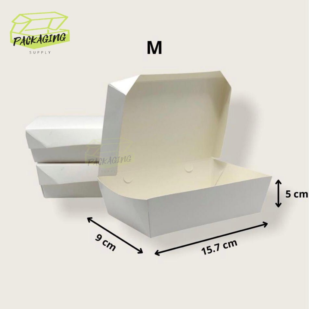Jual Paper Lunch Box ukuran M / Kotak Makanan Putih Polos (BUKAN ...