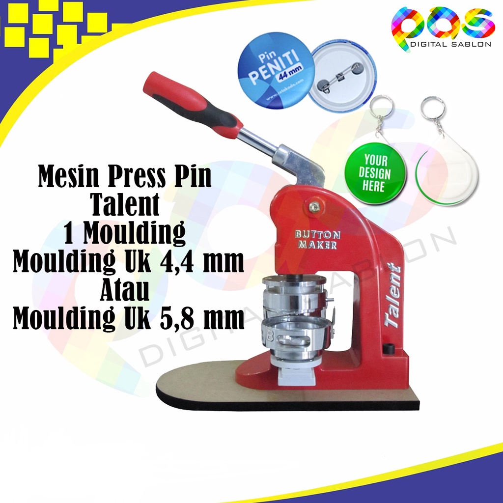 Jual Mesin Press Pin Red Talent Asli 1 Moulding 44mm / 58 mm | Shopee ...
