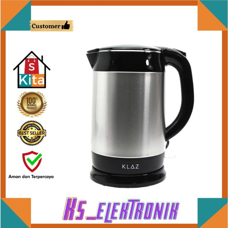 Jual Klaz Teko Listrik 1,7 Liter DOUBLE WALL Water kettle | Shopee ...