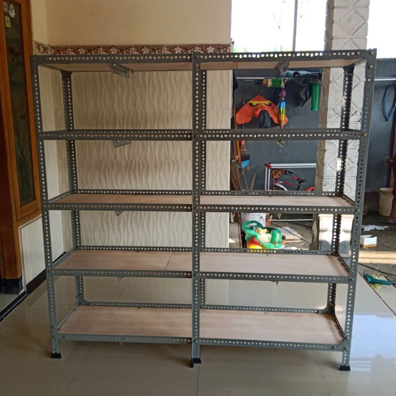 Jual rak siku lubang dizamin kokoh 150x150x40 full sekat | Shopee Indonesia