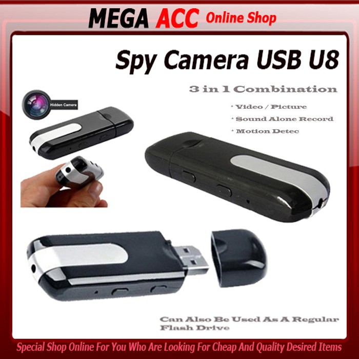 Spy Camera Mini Usb U8 - Kamera Tersembunyi Model Flashdisk - Hidden ...