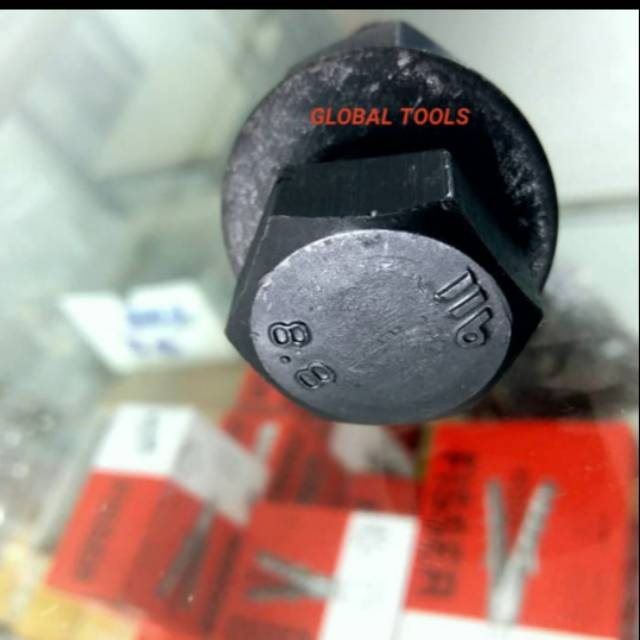 Jual Baut mur baja m12 x 50 kunci 19 baut 17 baja hitam grade 8 baut UNC 8.8 baut WF baut Hbeam ...