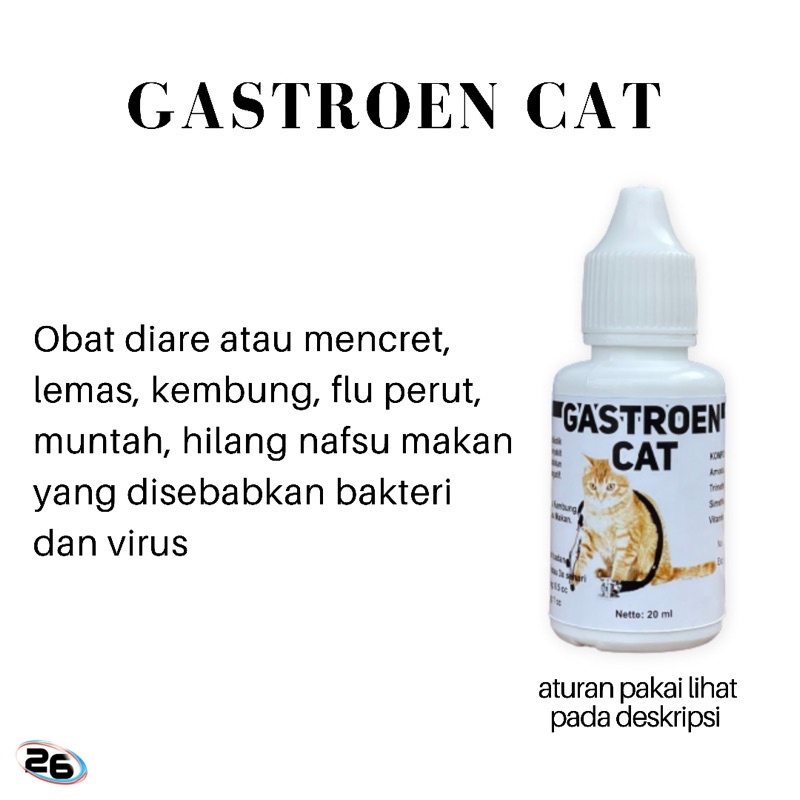 Jual GASTROEN CAT Obat Anti Diare Kucing Sakit Muntah Lemas Kitten ...
