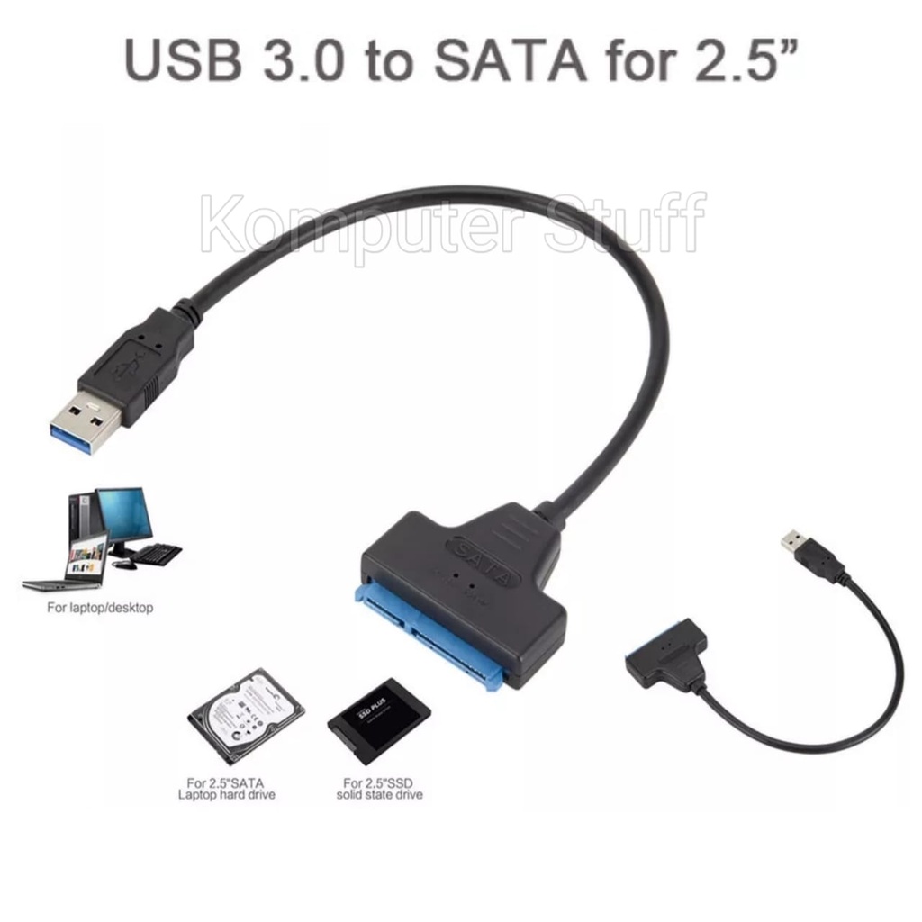 Jual Kabel Konektor SATA to USB 3.0 HDD SSD Adapter 2.5 inch | Shopee ...