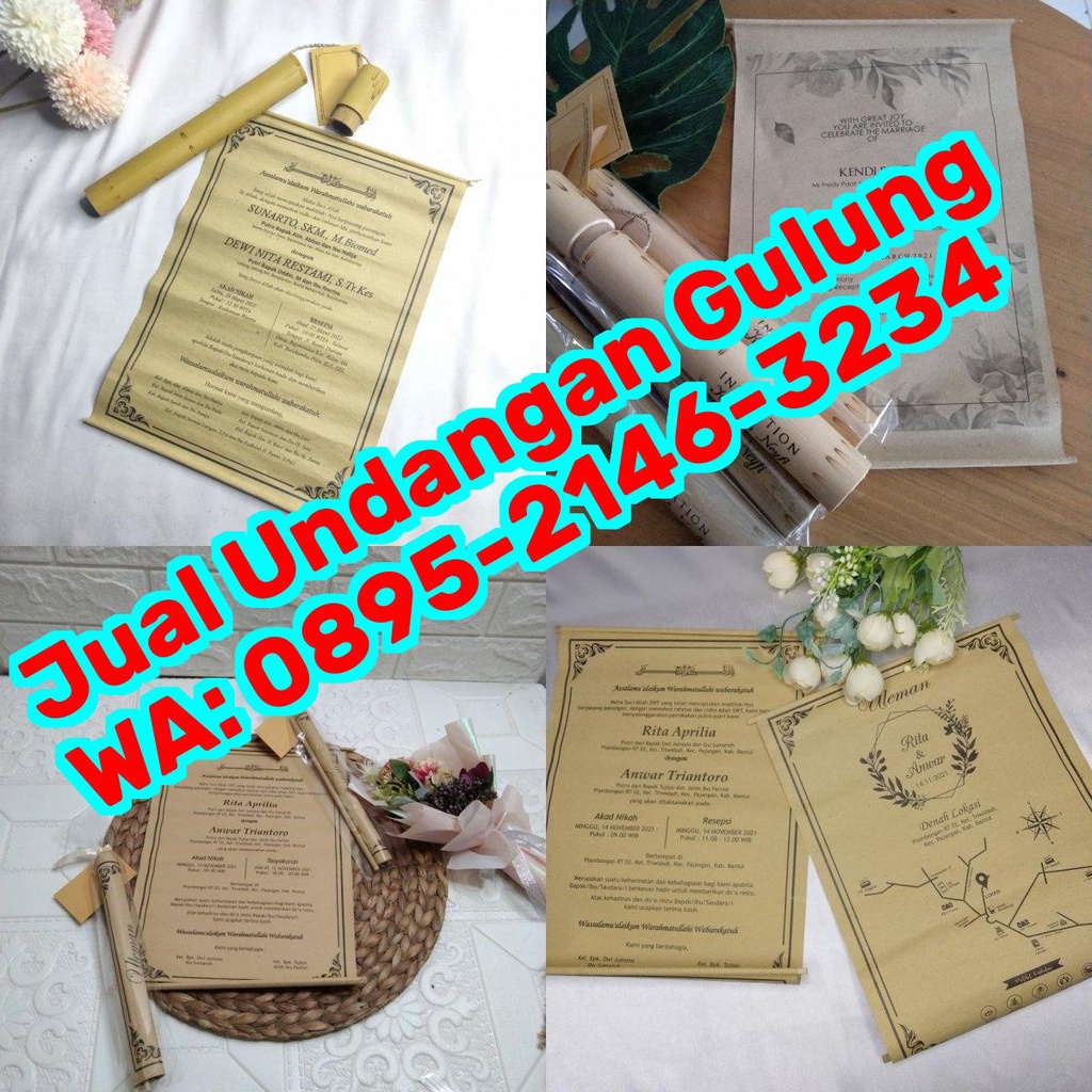 Jual Undangan Gulung Yang Benar Contoh Undangan Bambu Gulung | Shopee ...