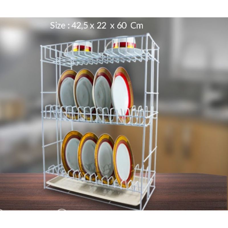 Jual RAK PIRING BESI SUSUN 3 + NAMPAN BAWAH 393 T/RAK PIRING SUSUN 3 ...