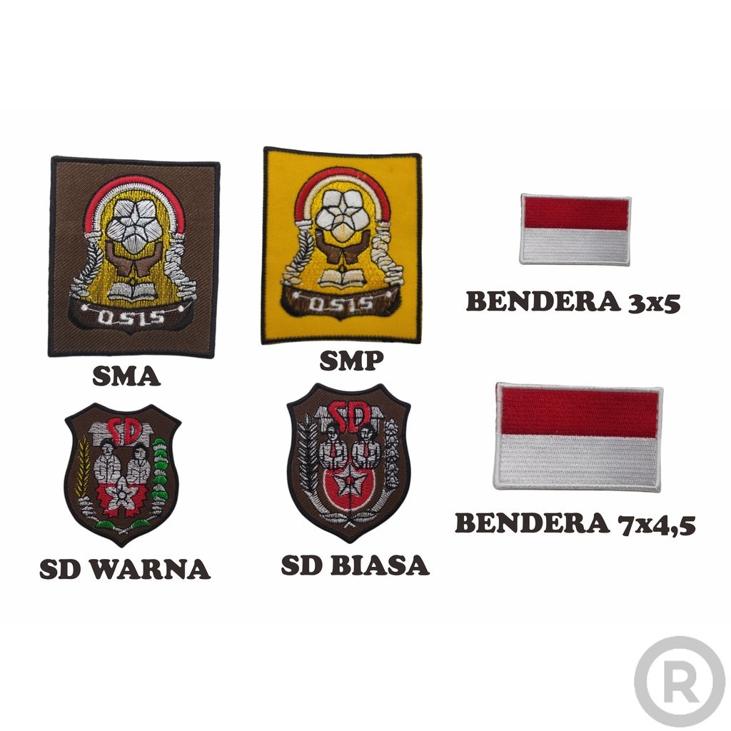 Jual PATCH BORDIR ATRIBUT SEKOLAH OSIS SMA SMP SD BENDERA x LOGO SD SMP ...