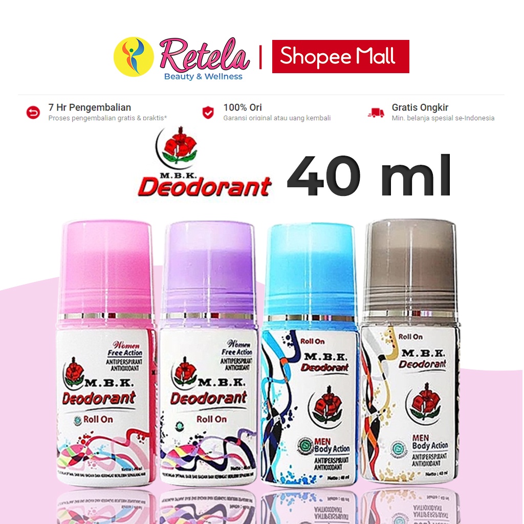 Jual M.B.K Deodorant Roll On 40 ml / Deodorant / Penghilang Bau Badan Wanita / Mbk / M B K ...