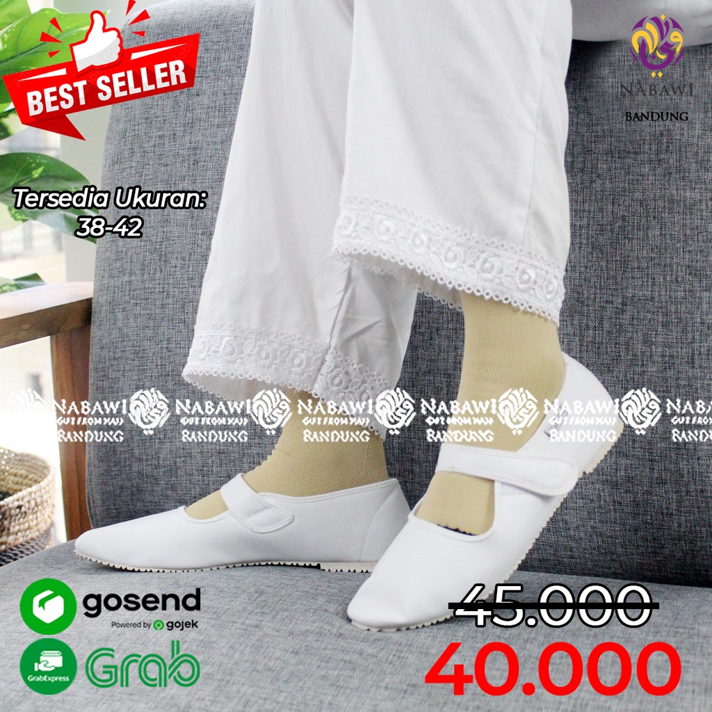 Jual Sepatu Haji Umroh Wanita Tosca Tali Putih Polos Perlengkapan Haji ...