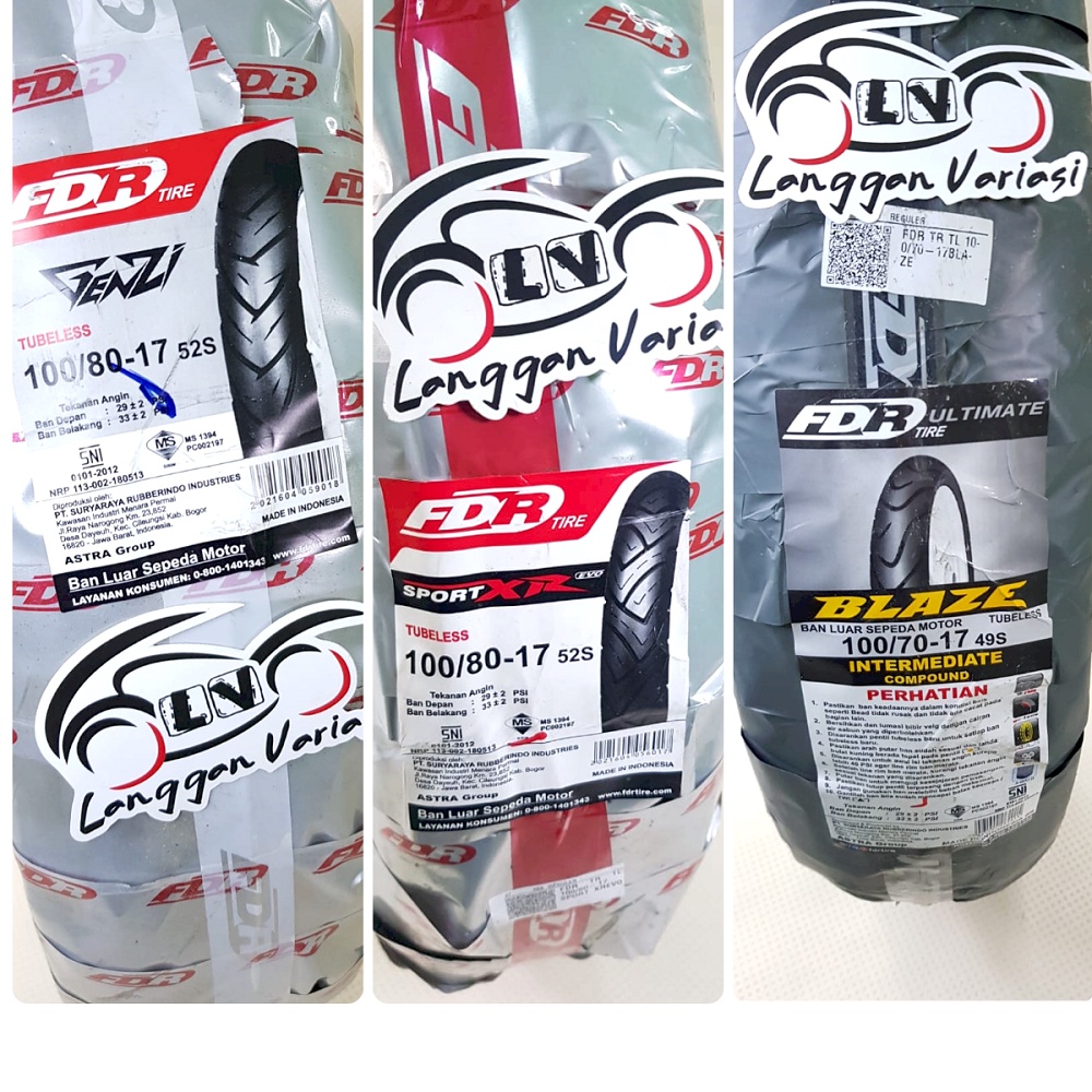 Jual Ban Luar FDR Tubeless Sport XR EVO Genzi Blaze 100 / 80 100 / 70 ...