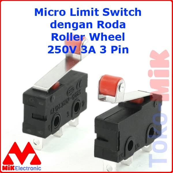Jual MICRO LIMIT SWITCH RODA WITH ROLLER WHEEL 250V 5A NO / NC SPDT 3 PIN | Shopee Indonesia
