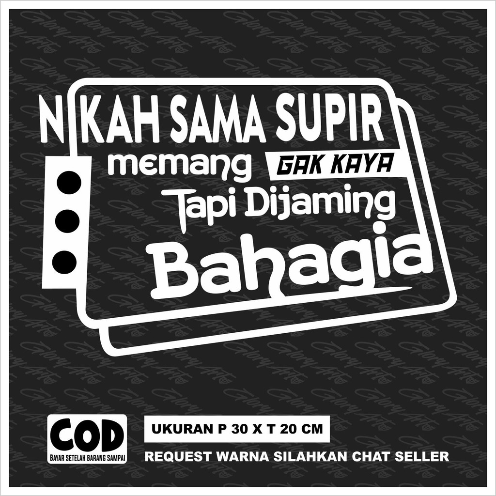 Jual Cutting Stiker Kata-Kata Unik Keren sticker mobil sticker kaca ...