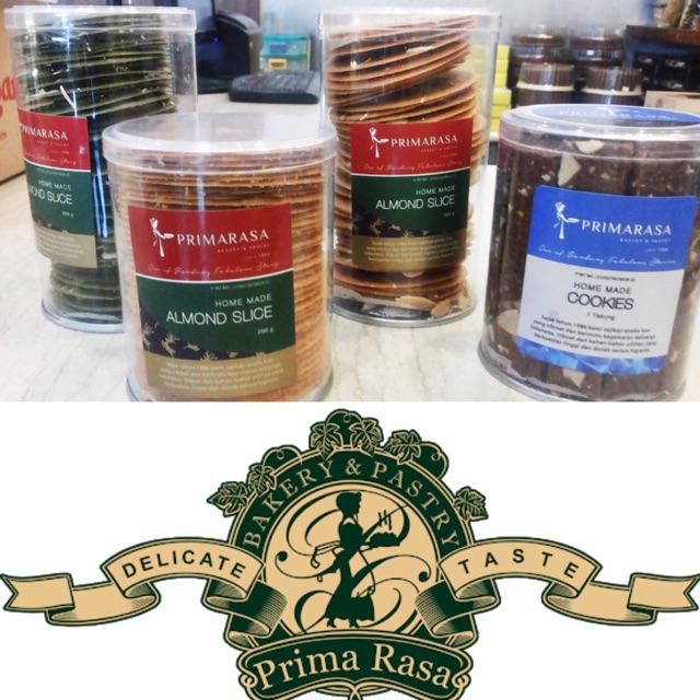 Almond Slice Prima Rasa - Home Made Pastry Almond Crispy Cookies ...