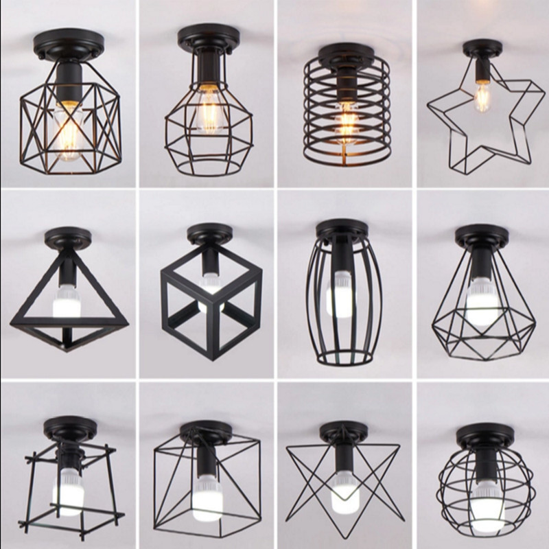 Jual Lampu Import Industrial wind small iron frame ceiling lamp ...