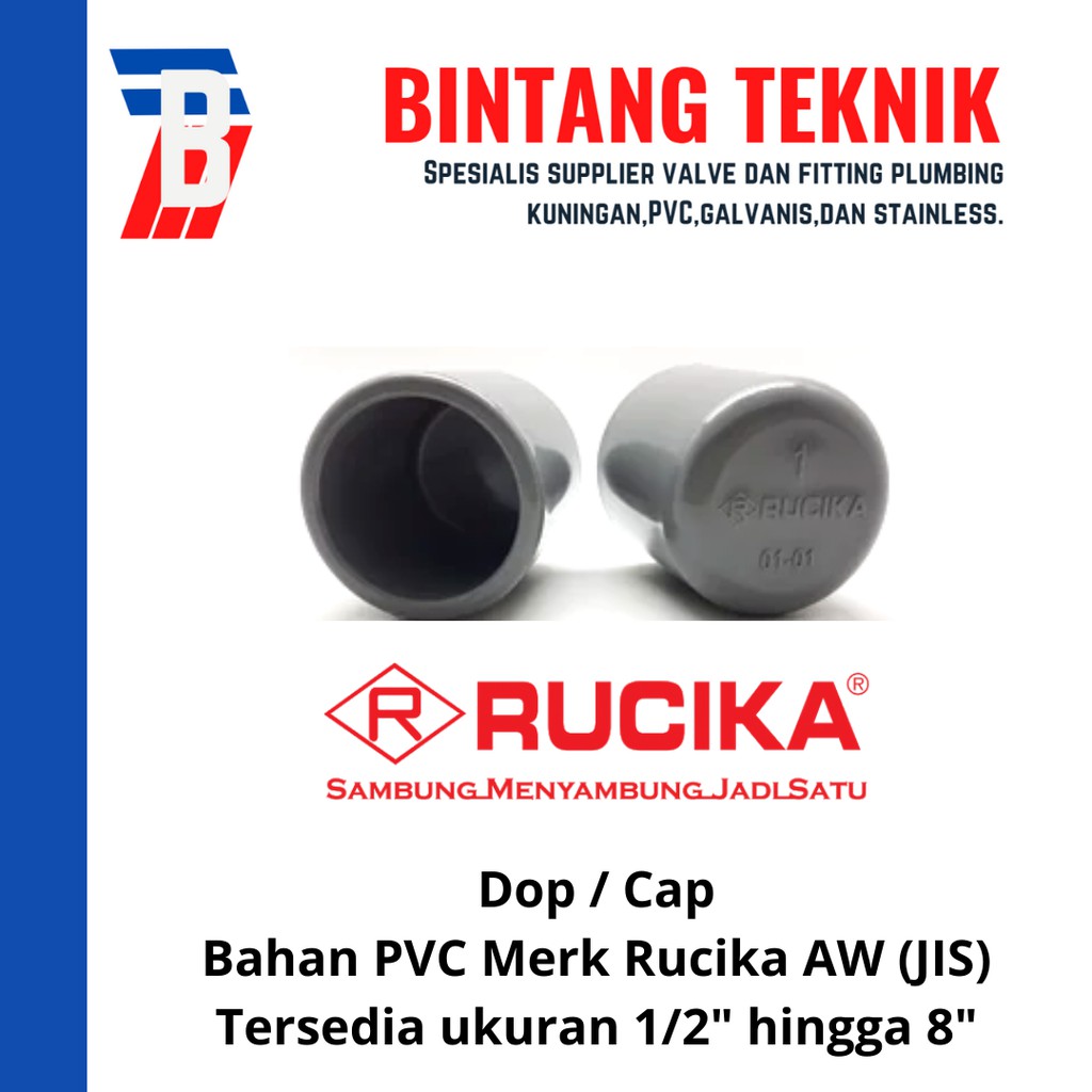 Jual Dop / Cap PVC Rucika 1" inch AW (Tebal) | Shopee Indonesia