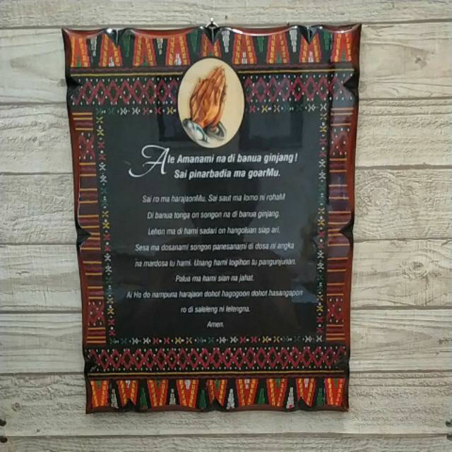 Jual Hiasan Dinding Doa Bapa Kami Batak Toba Uk: 31x42Cm | Shopee Indonesia
