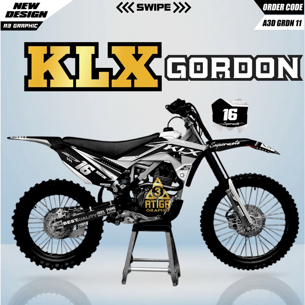 Jual Decal KLX GORDON Supermoto klx lgordon full body decal klx gordon lama full body dekal klx ...
