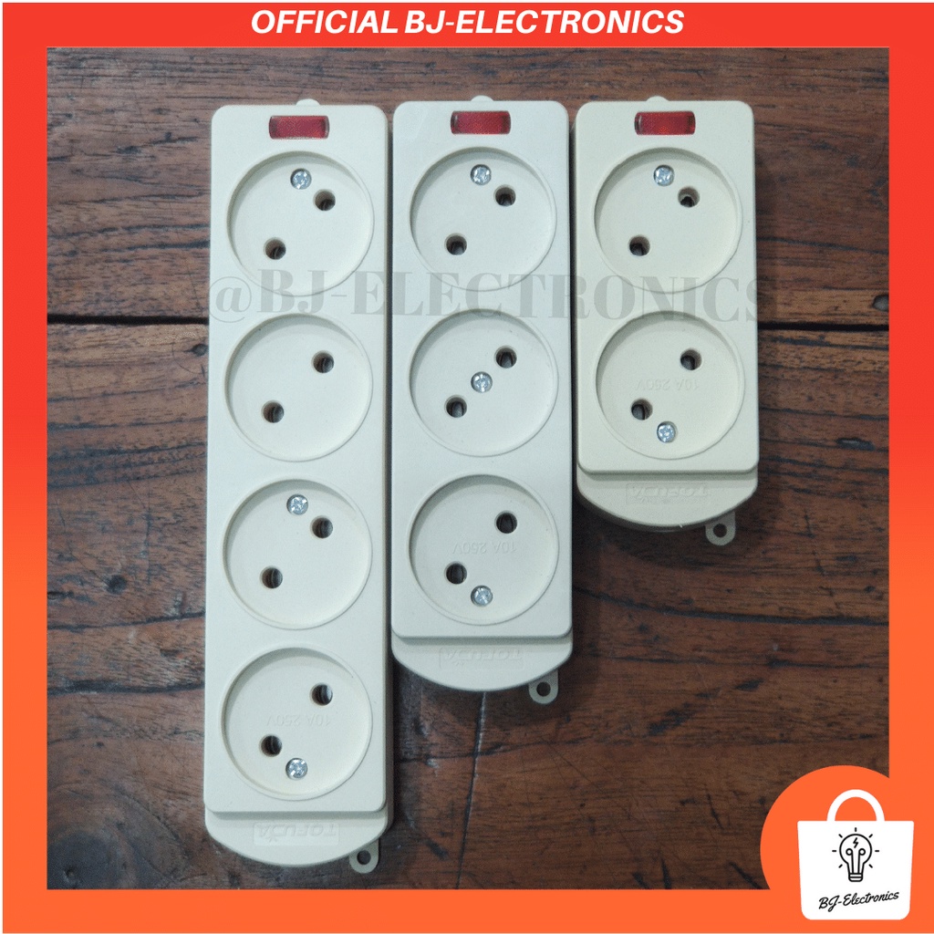 Jual STOP KONTAK GEPENG PIPIH TOFUDA 2/3/4 LUBANG + LAMPU INDIKATOR TERMINAL KUNINGAN | Shopee ...